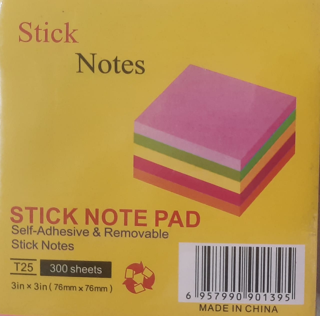 Multi color sticky note -3x3 inch , 300 sheet | Daraz.com.bd
