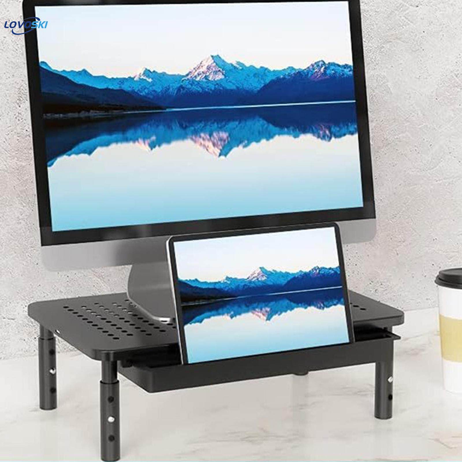 Desktop Computer Stand 3 Levels Height Adjustable Computer Riser ...