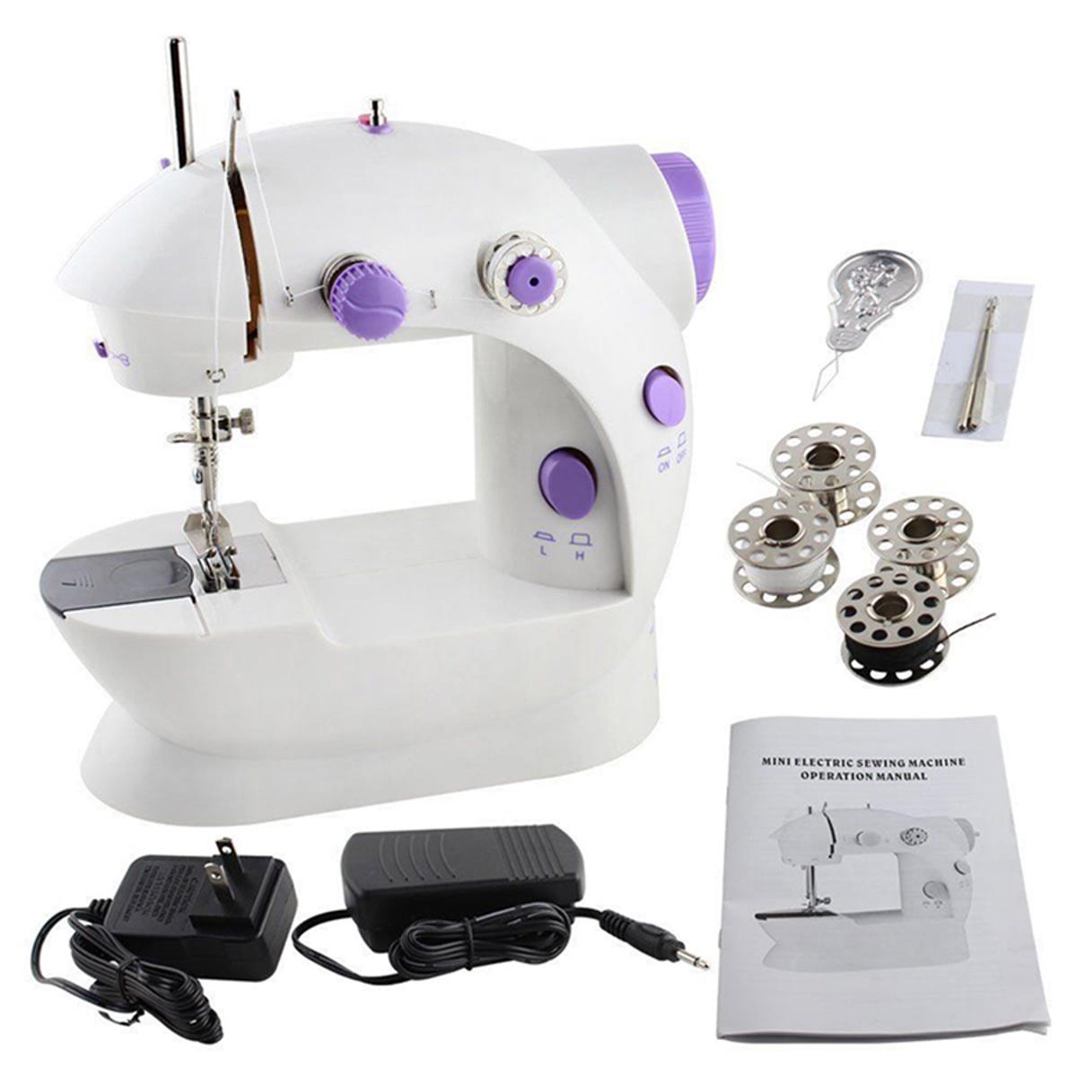 Ming Hui 4 in 1 Mini Sewing Machine with Foot Pedal, Bobbins & Adapter ...