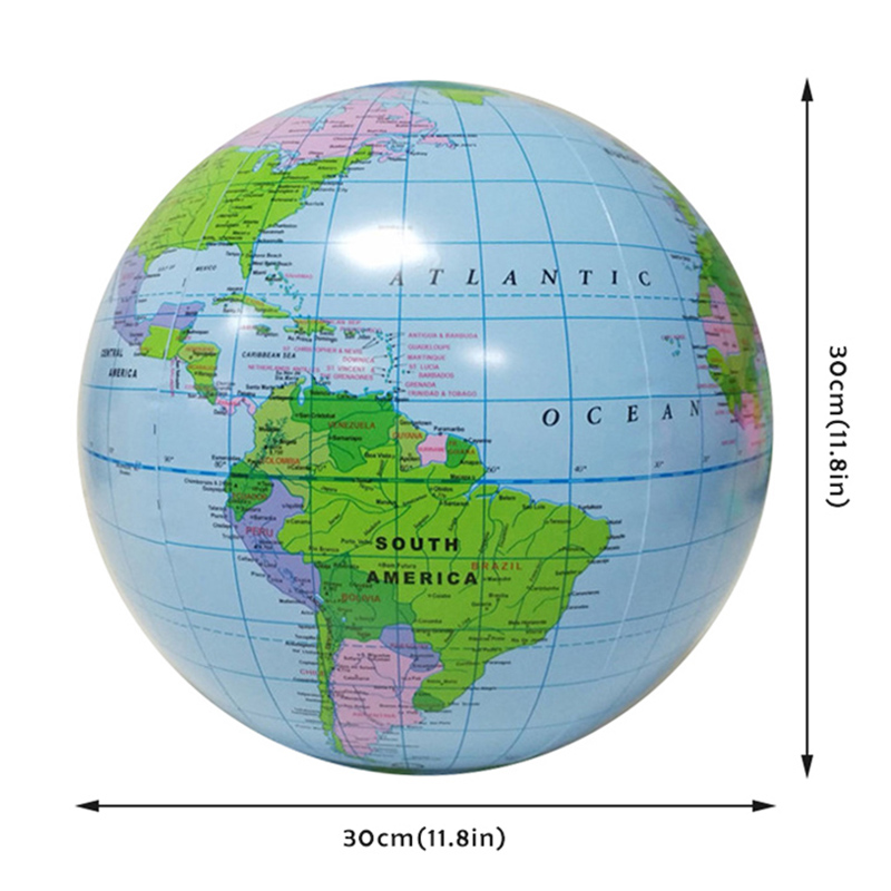 DENOSWIM 40CM Inflatable Globe World Earth Ocean Map Ball Geography ...