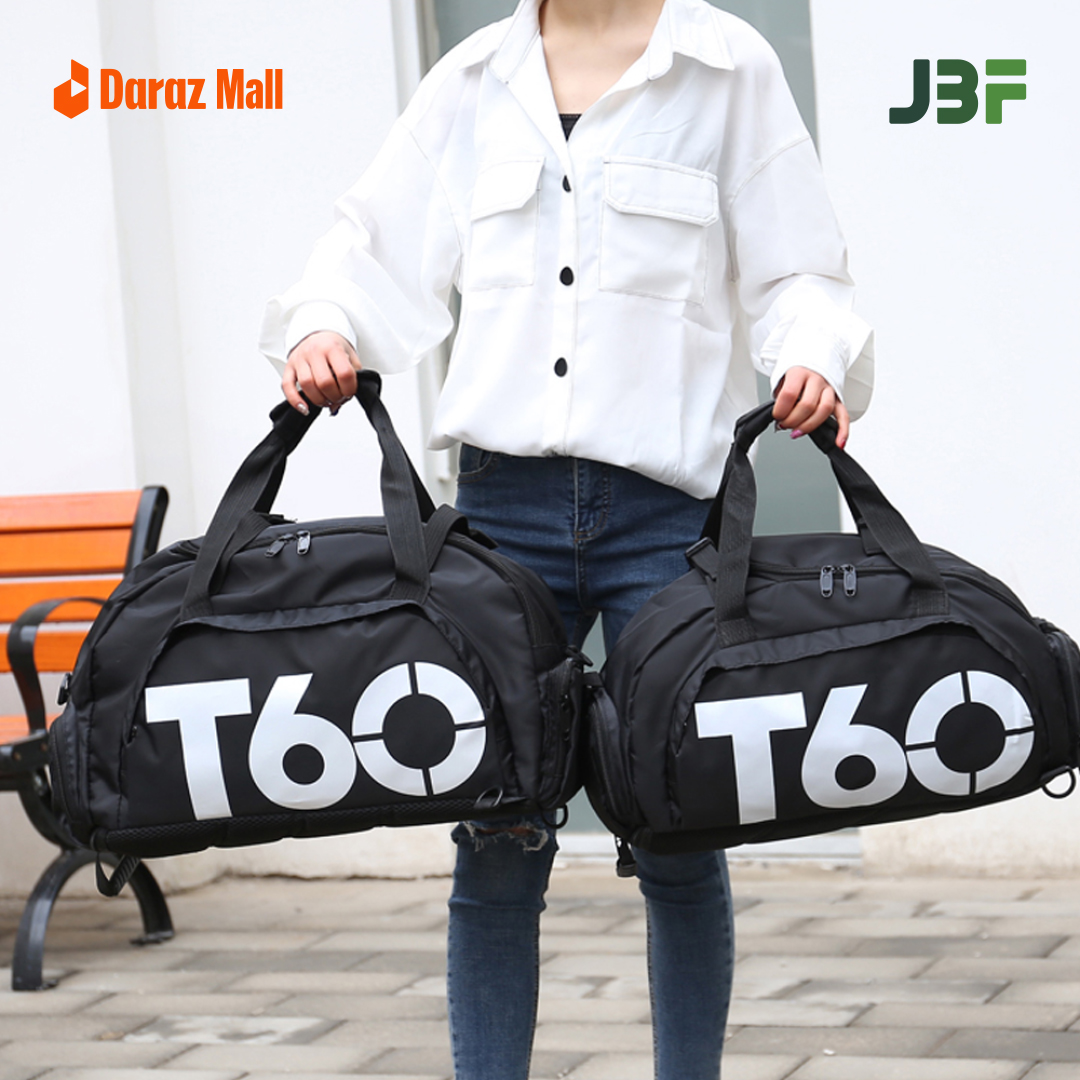 Fashion T60 Travel Duffel Gym Backpack Black | Daraz.com.bd