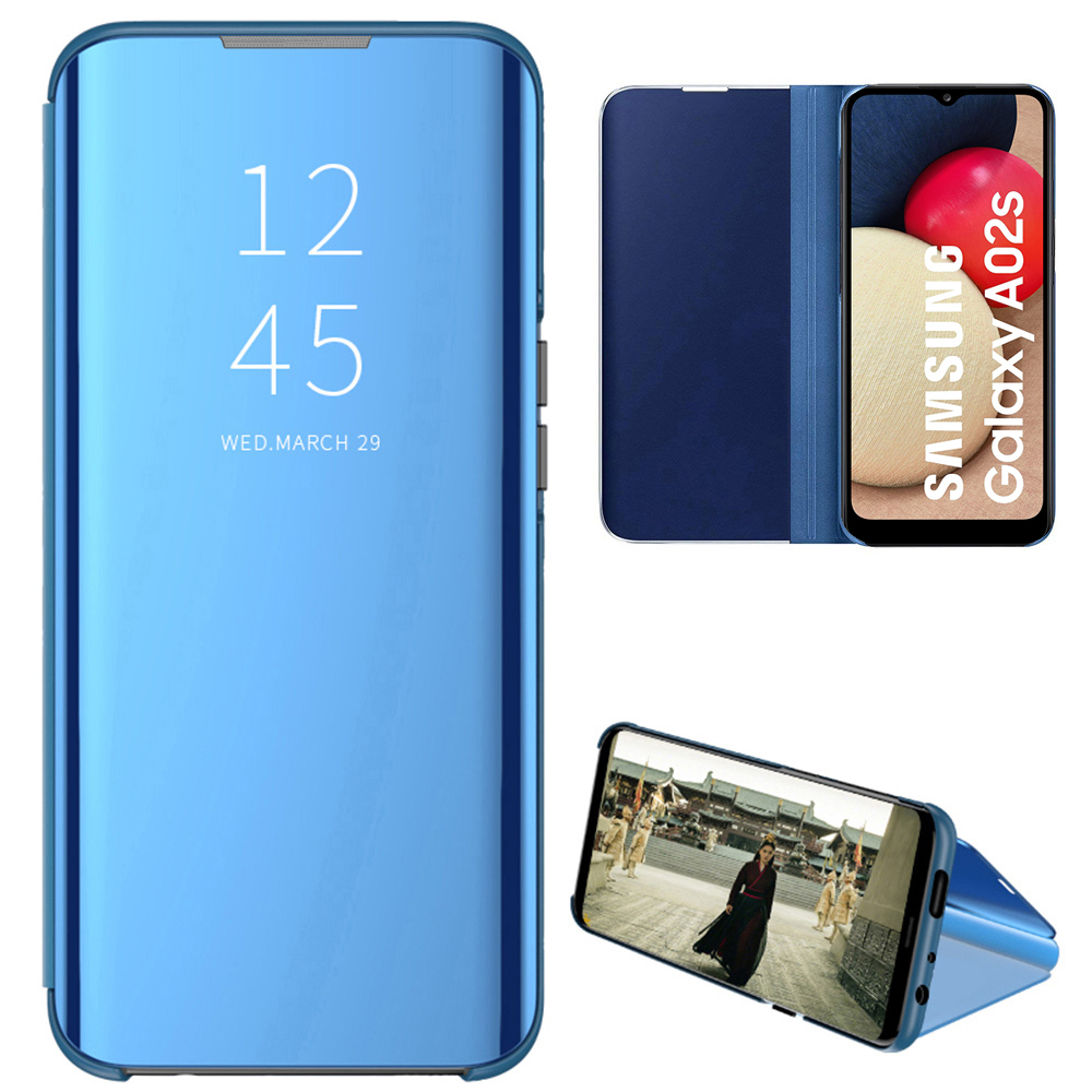 Smart Mirror Flip Phone Case For Samsung Galaxy A02S View PU Leather ...