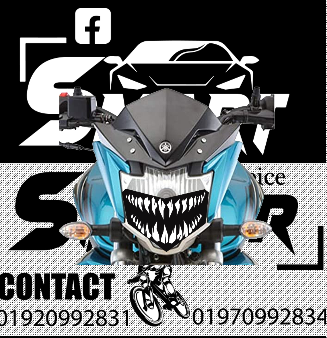 FZ V2 HEAD STICKER || PREMIUM BIKE HEAD STICKER | Daraz.com.bd