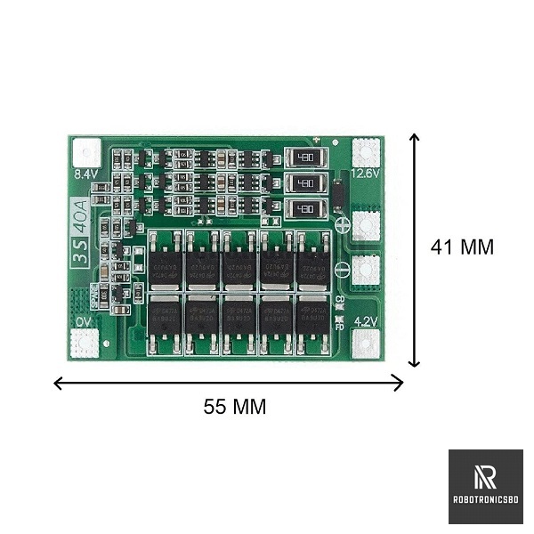 3S 40A Balance BMS Circuit Module 12.6v Li-Ion Battery Protection Board ...