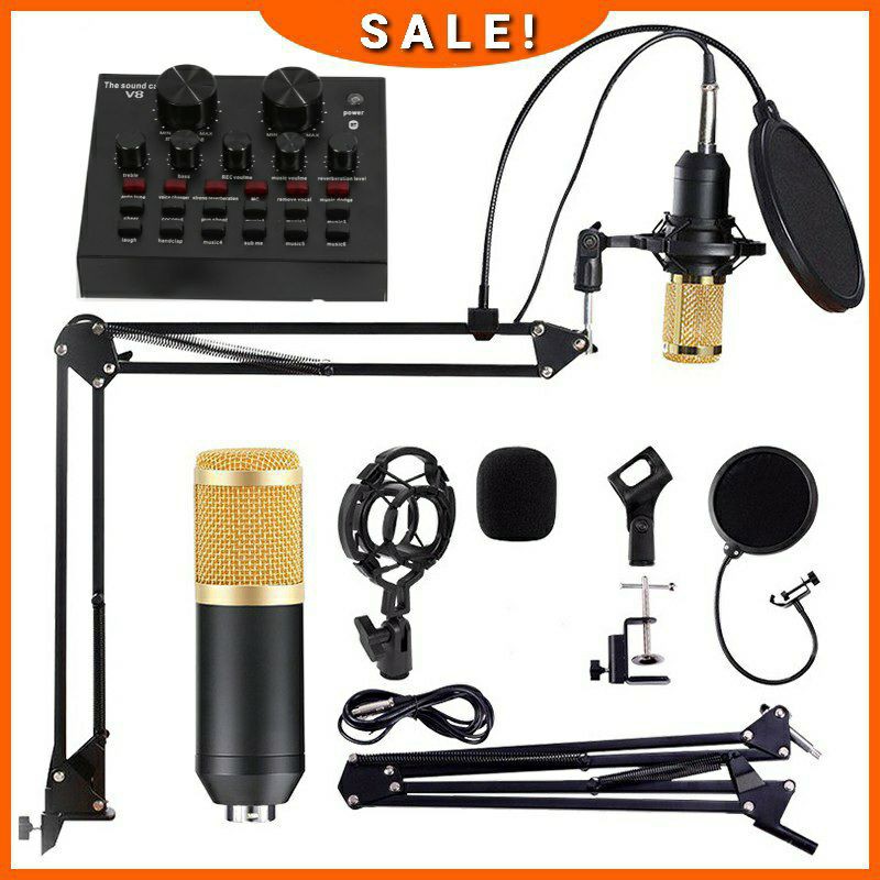 Sound Card-Singing Broadcast Condenser BM 800 Microphone Recoding ...