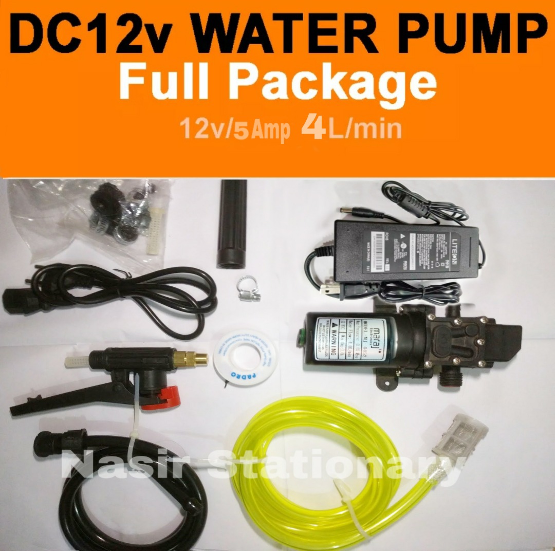 12V Bike and Car Washing Water Pump Motor Full Set with 15 feet pipe ...