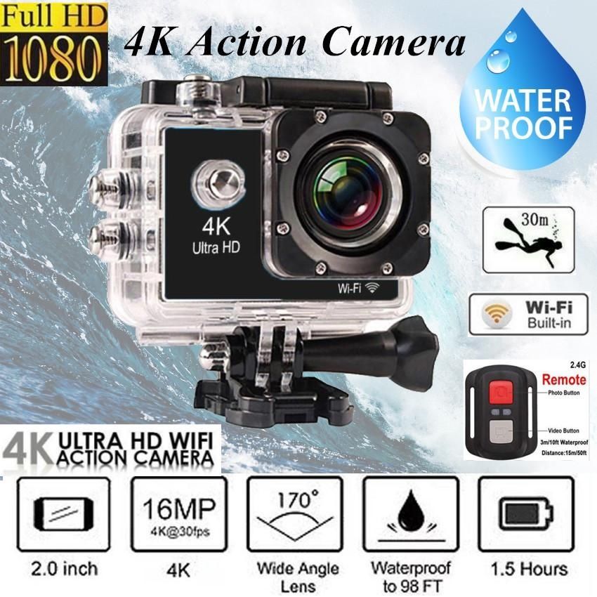 ACTION CAMERA 4K Full HD WiFi 30M Waterproof Sports Action Camera ...