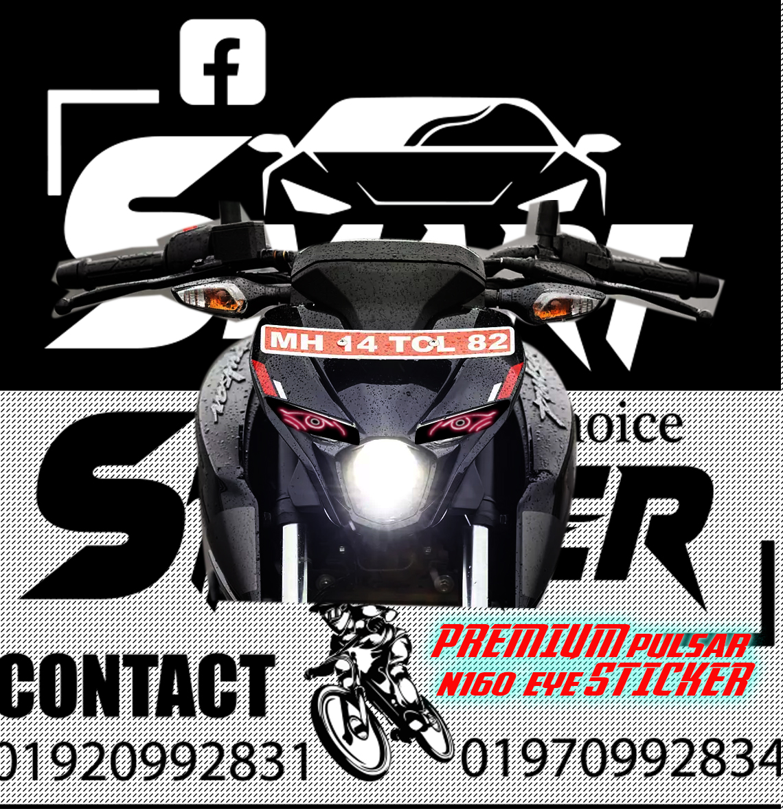 premium N160 eye sticker || new head sticker || bike head sticker ...