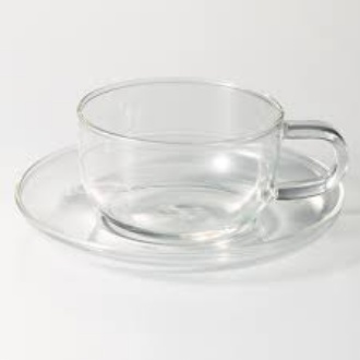 Nasir Glass Tea Cup And Saucer Set - 6 Pieces Of Elegant Coffee Mugs ...