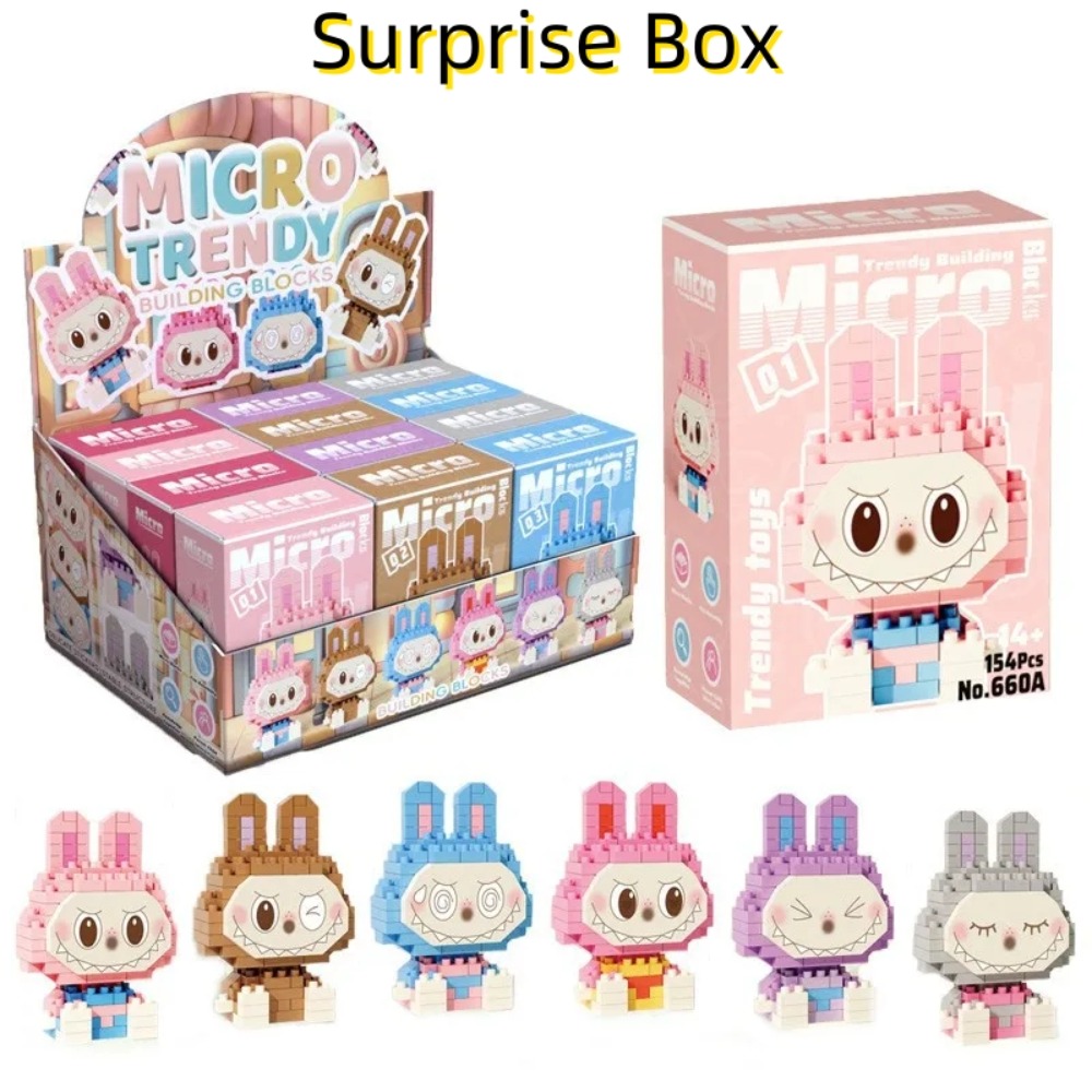 3pcs POP Mart Brick Random Type Labubu Building Blocks Colorful Puzzle ...