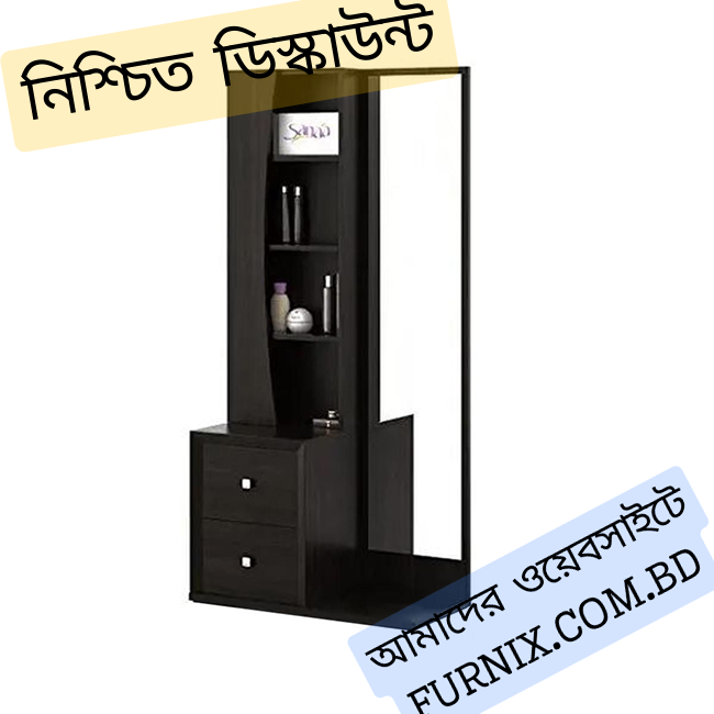 RK Stylish Black Dressing Table with Storage Cabinet and Drawers ...