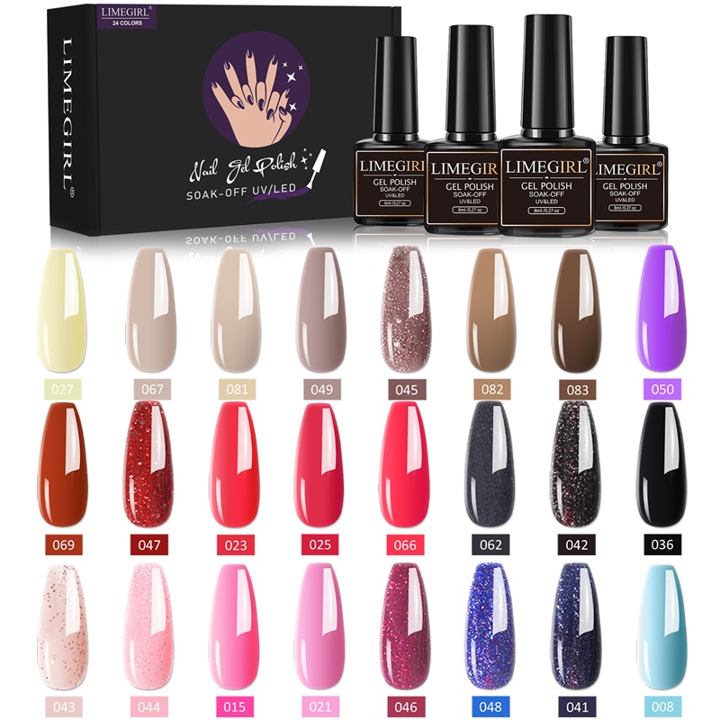 Limegirl Gel Nail Polish Set 60/40/24 Colors Semi Permanent UV/LED Lamp ...