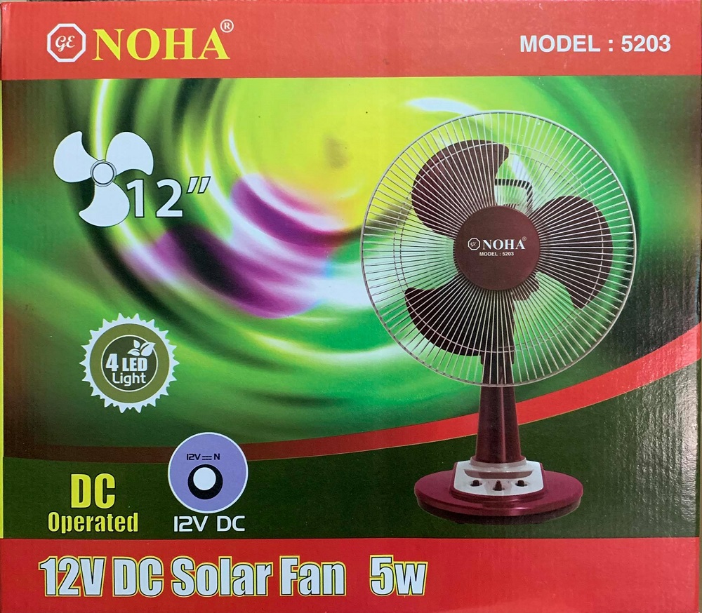 Efficient 12V DC Solar Fan 5W for Eco-Friendly Cooling: 12-Inch Noah ...