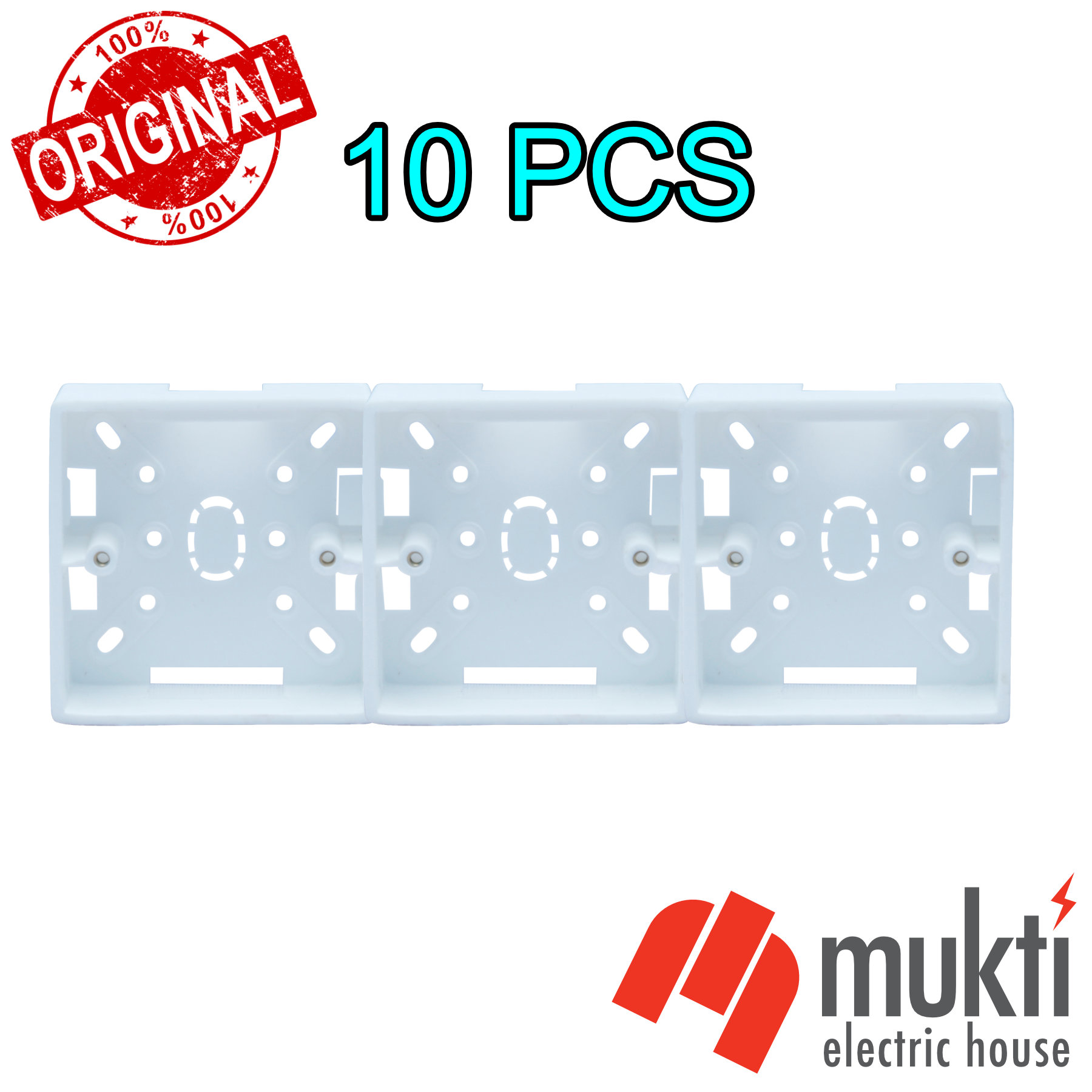 Click Three Gang MK White PVC Junction Box for Electrical Premium ...