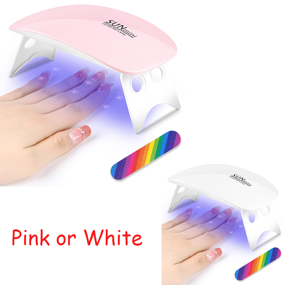 Mini Gel Nail Lamp, Portable Professional 6W UV LED Gel Nail Dryer with ...