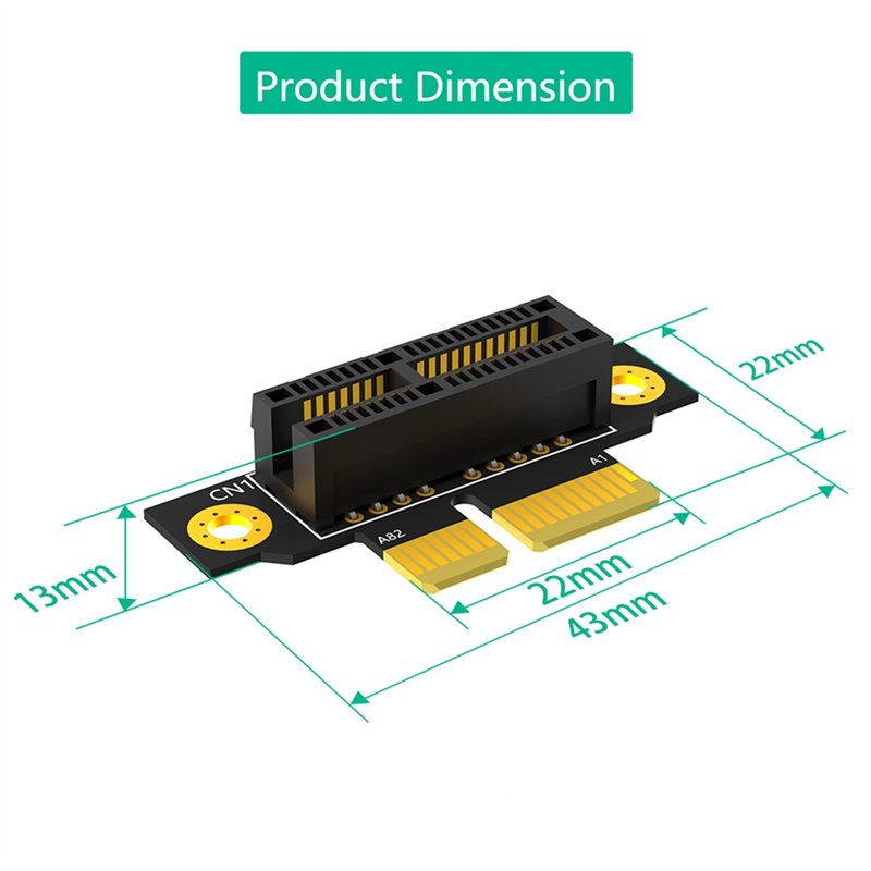 PCI-e 1X 3.0 90Degree Reverse Male to Female Riser Card for 1U Server ...