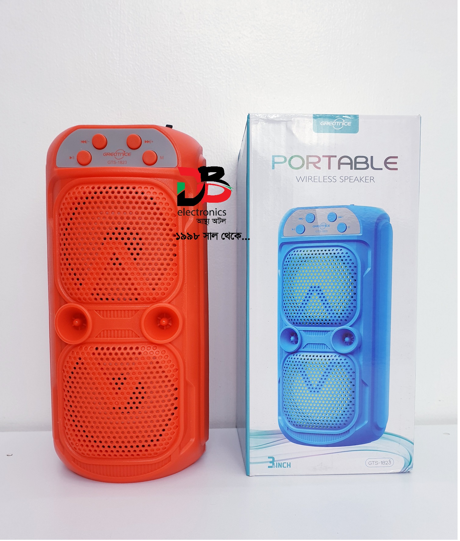 Wireless Speaker 3" GTS-1823 Portable Bluetooth Speaker Multi-Colour (Only Service Warranty: 02 ...