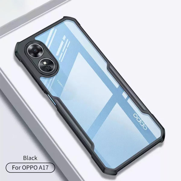 For Oppo A17 Shockproof TPU Bumper Hard Clear Acrylic Mobile Phone Case ...