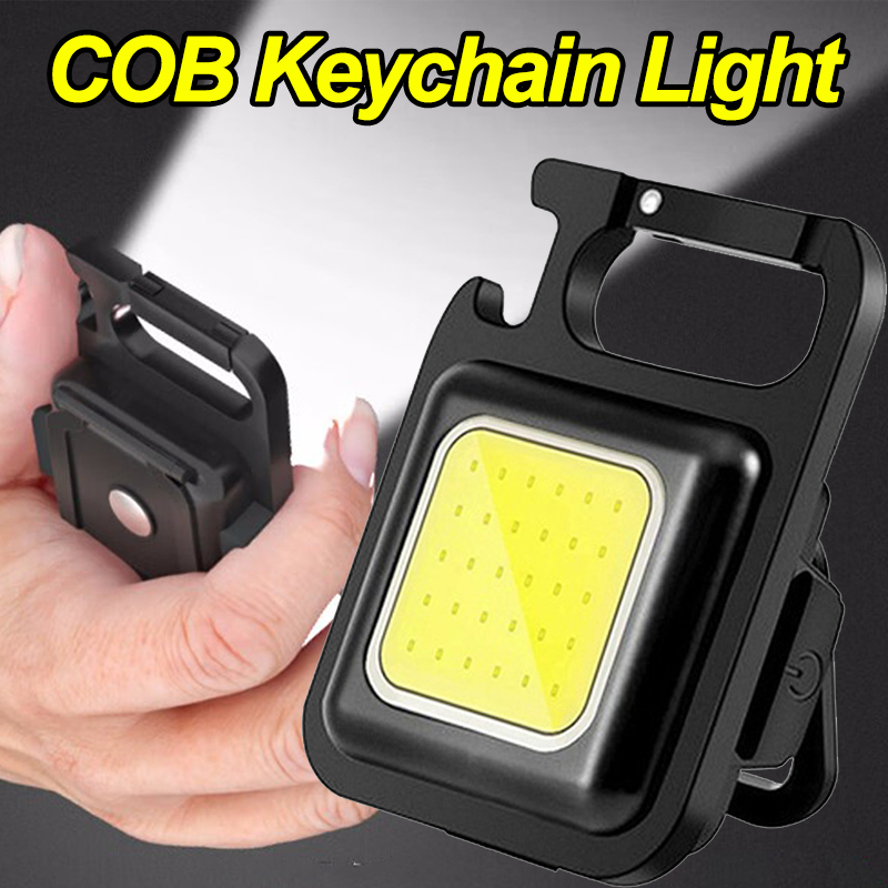 LED Keychain Flashlights Multifunctional Portable COB Work Light USB ...