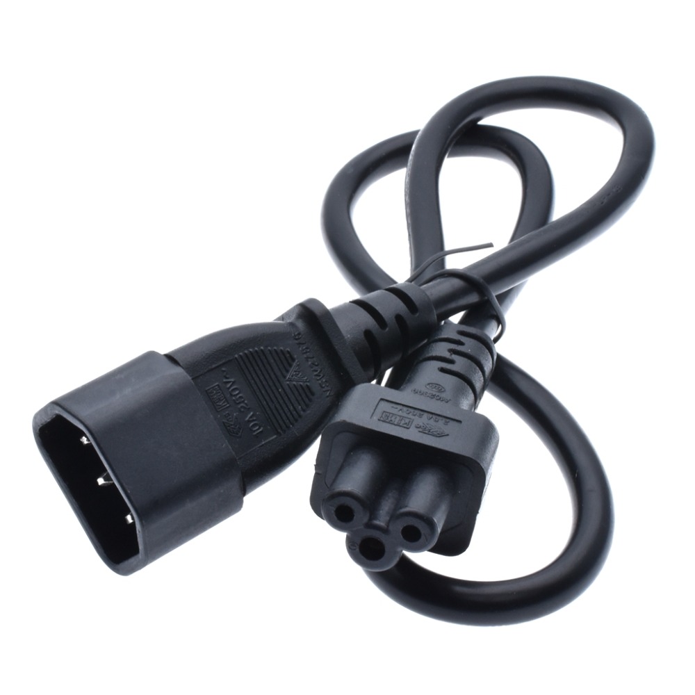 Iec 320 C14 Male Plug To C5 Female Adapter Cable Iec 3 Pin Male To C5 ...