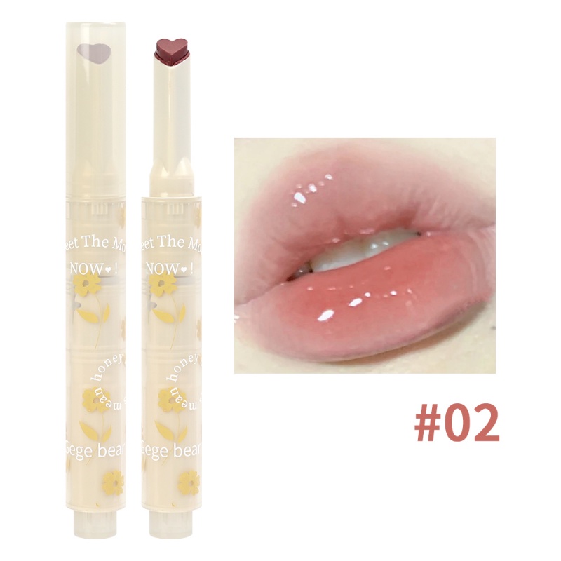 Gege Bear Flower Language Honey Heart Lipstick Love Shiny Moisturizing ...
