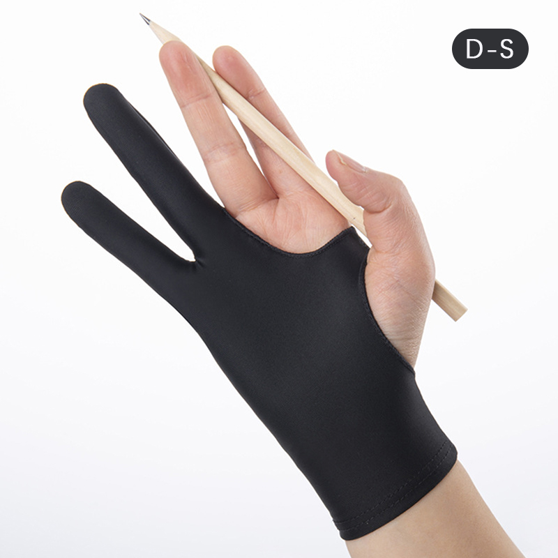 1pc Black 2 Fingers Anti-fouling Gloves Anti Touch Hand Drawing Writing ...