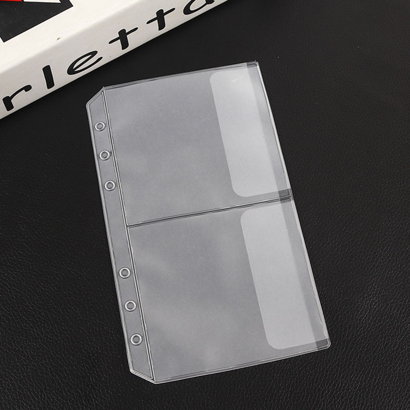 12pcs A5 A6 PVC Standard 6 Holes Transparent Bag Card Holder Pockets ...