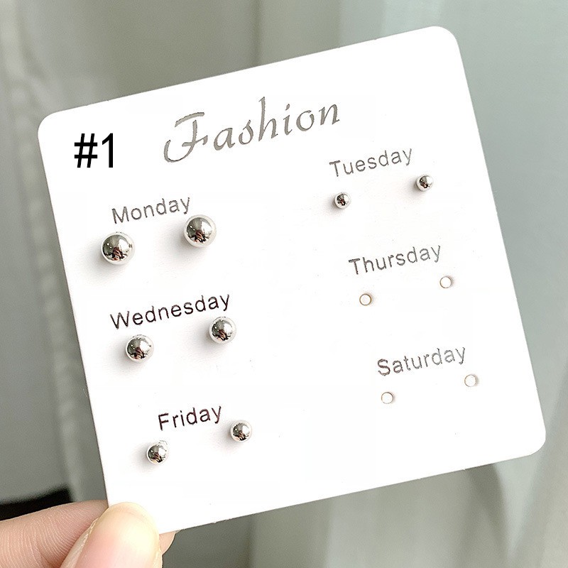 Week Earring Set Beaded Earings Ins Girl | Daraz.com.bd