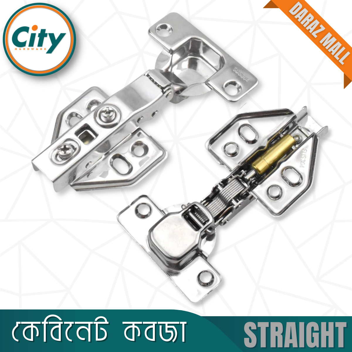 2 Pis Hydraulic Conceal Hinge Soft Closing Stainless Steel Cabinet Door ...