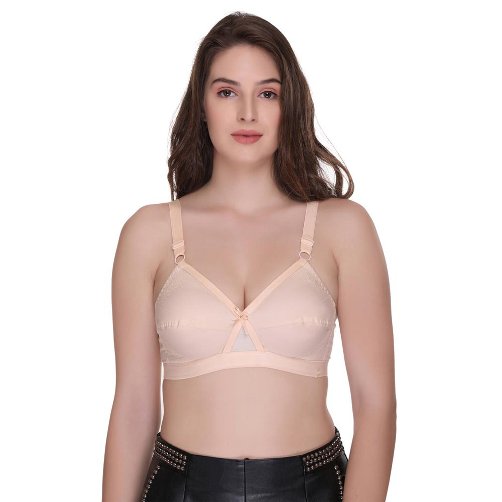 Full Coverage Cotton Bra - backside four hook bra - | Daraz.com.bd