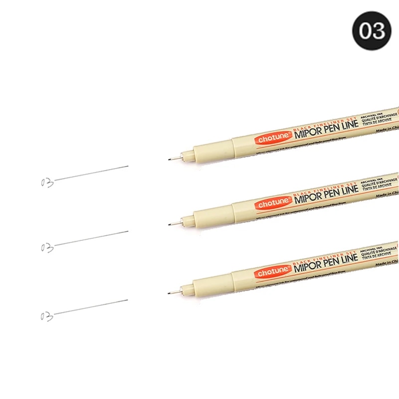 12 Tip Pigment Liner Micron Ink Marker Pen for Manga Draw Sketching ...