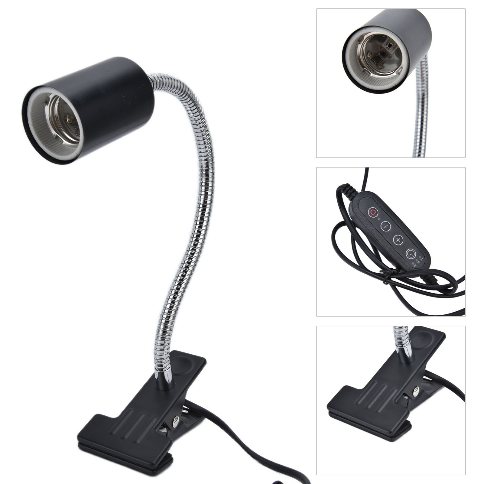 Reptile Lamp Stand Timeable Cup Type Tortoise Heat Fixture W/Iron Clamp ...