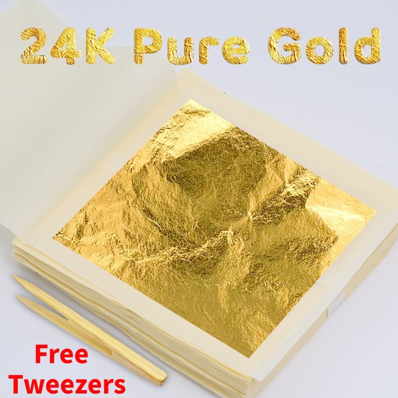2023NWE 24K 10Pcs Gold Leaf Edible Gold Foil Sheets For DIY Cake ...
