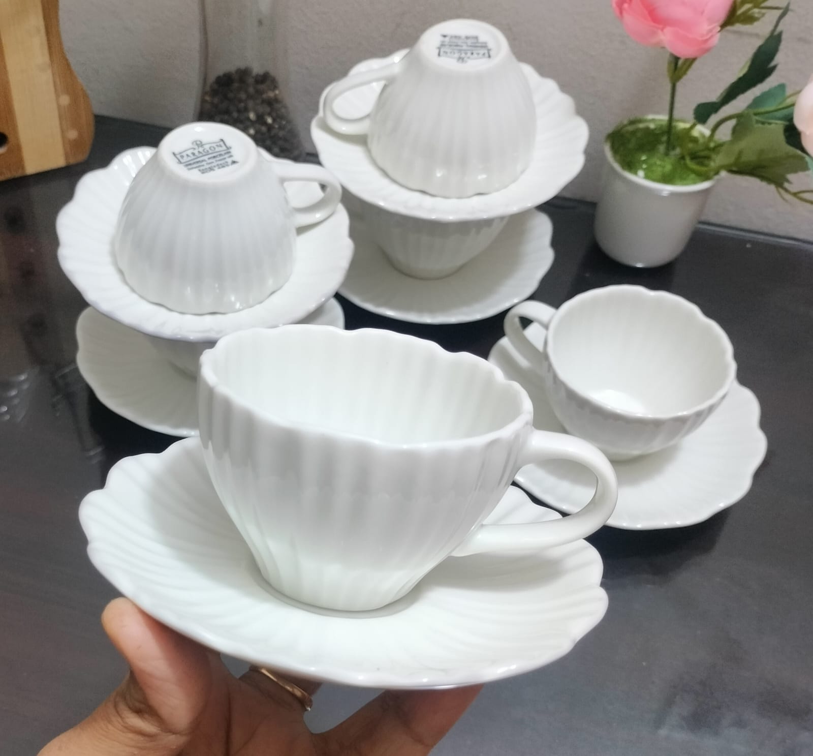 6 pcs ceramics cup with piris tea cup coffee mug , cup set with sausers ...