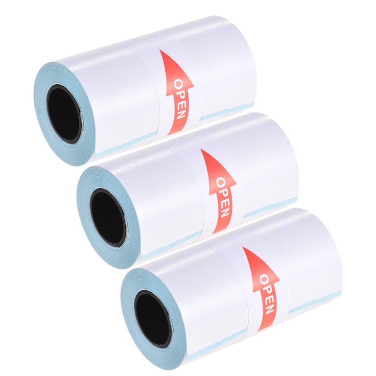 3pcs 57x30mm Sticker Paper Rolls - Thermal Adhesive Paper for Mini ...
