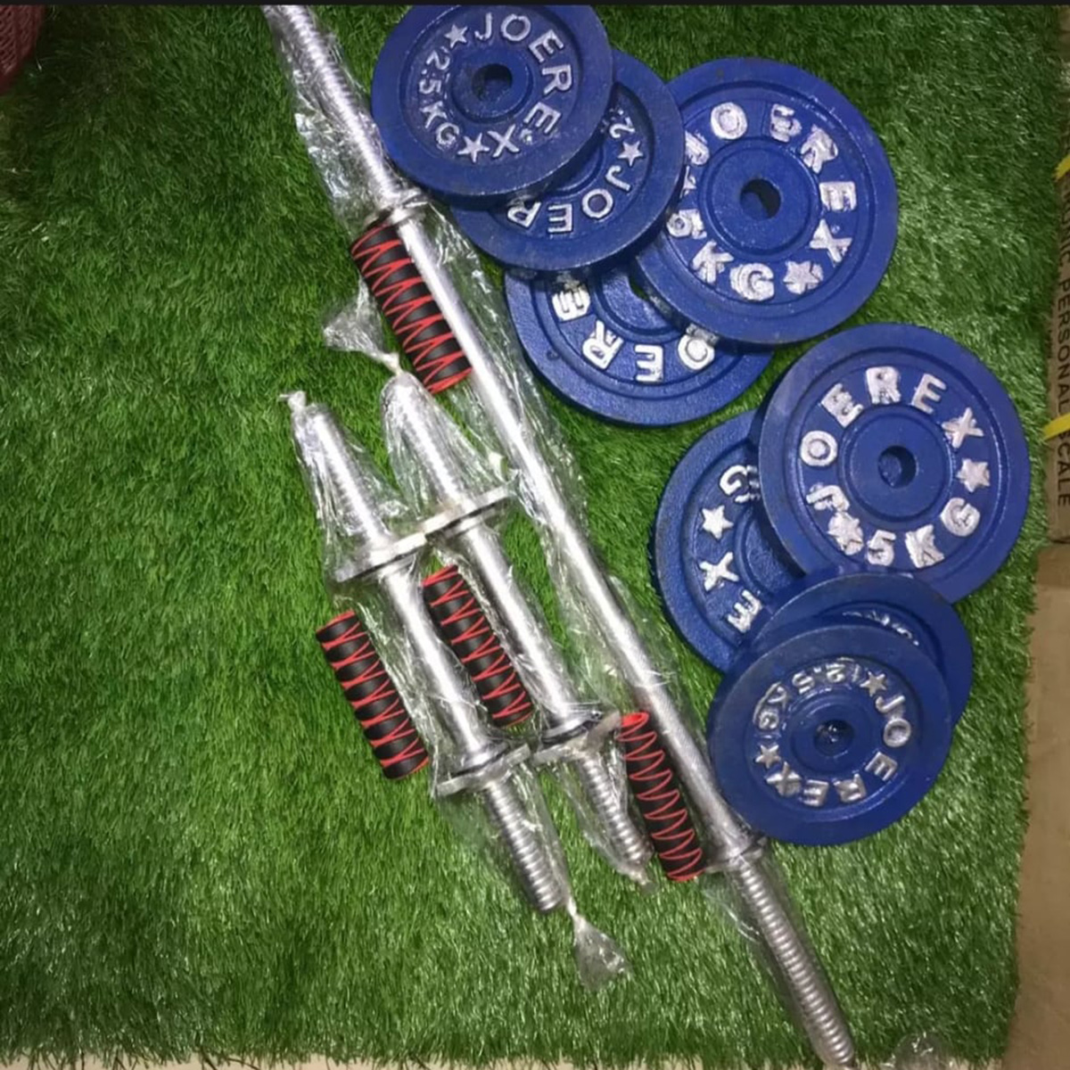 Combo Dumbbell Plate Set Including 10Kg Weight Plates, 3 Feet Barbell ...