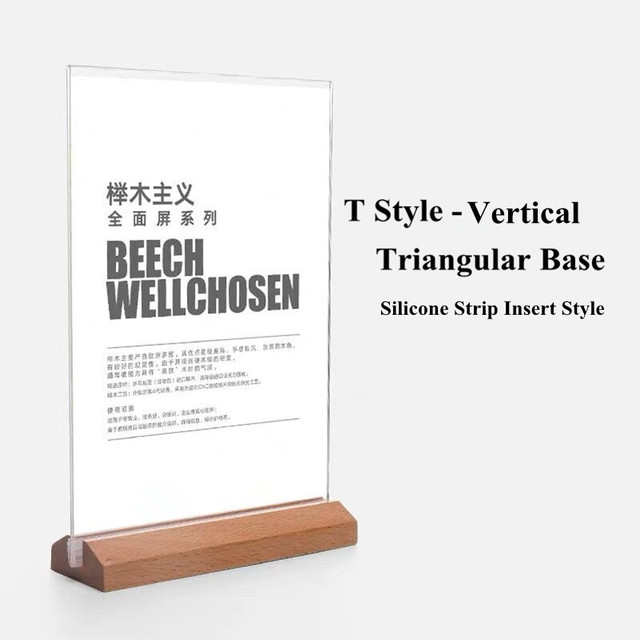 A6 Table Top Acrylic Sign Holder Display Stand Double Sided, Bottom ...