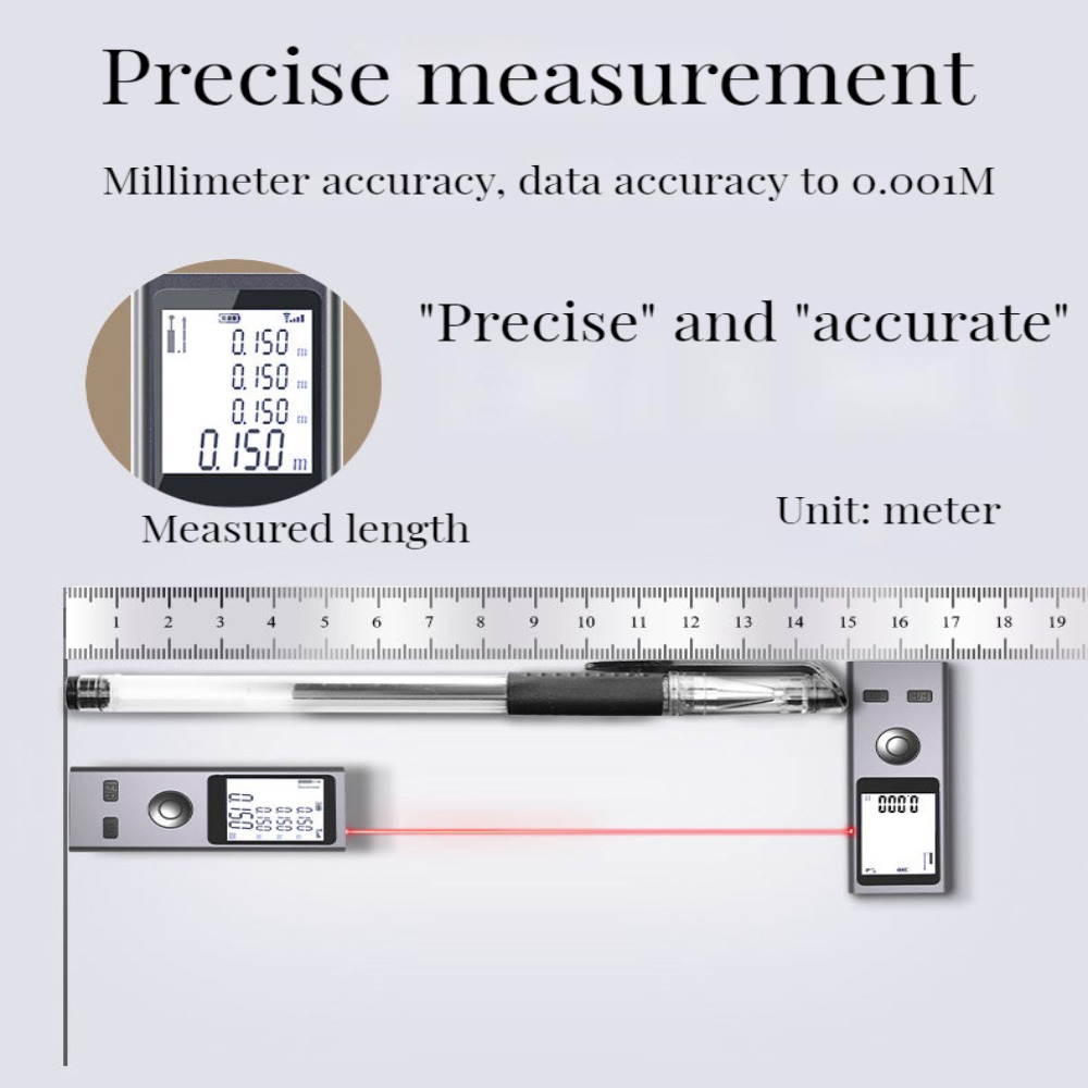 Laser Trena Usb Rechargeable Distance Meter Handheld Laser Rangefinder ...