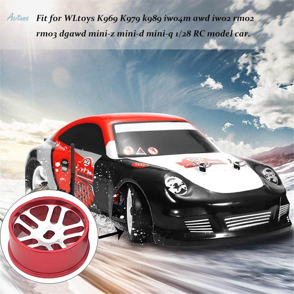 4Pcs Metal Wheel Rim Set Fit for WLTOYS K969 K979 K989 1/128 RC Car Red ...