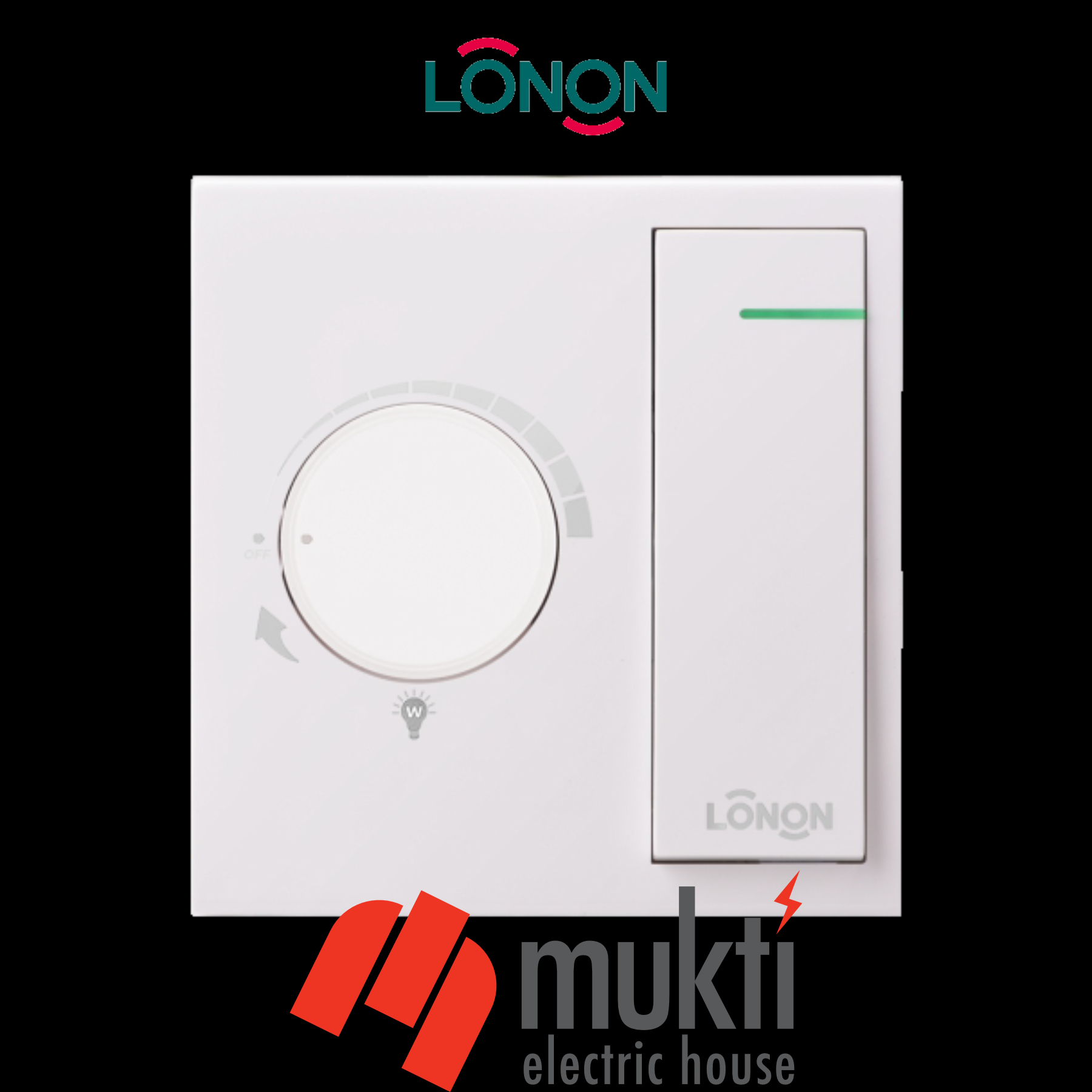 LONON K5 Series Fan Regulator Dimmer with Switch White Speed Control ...