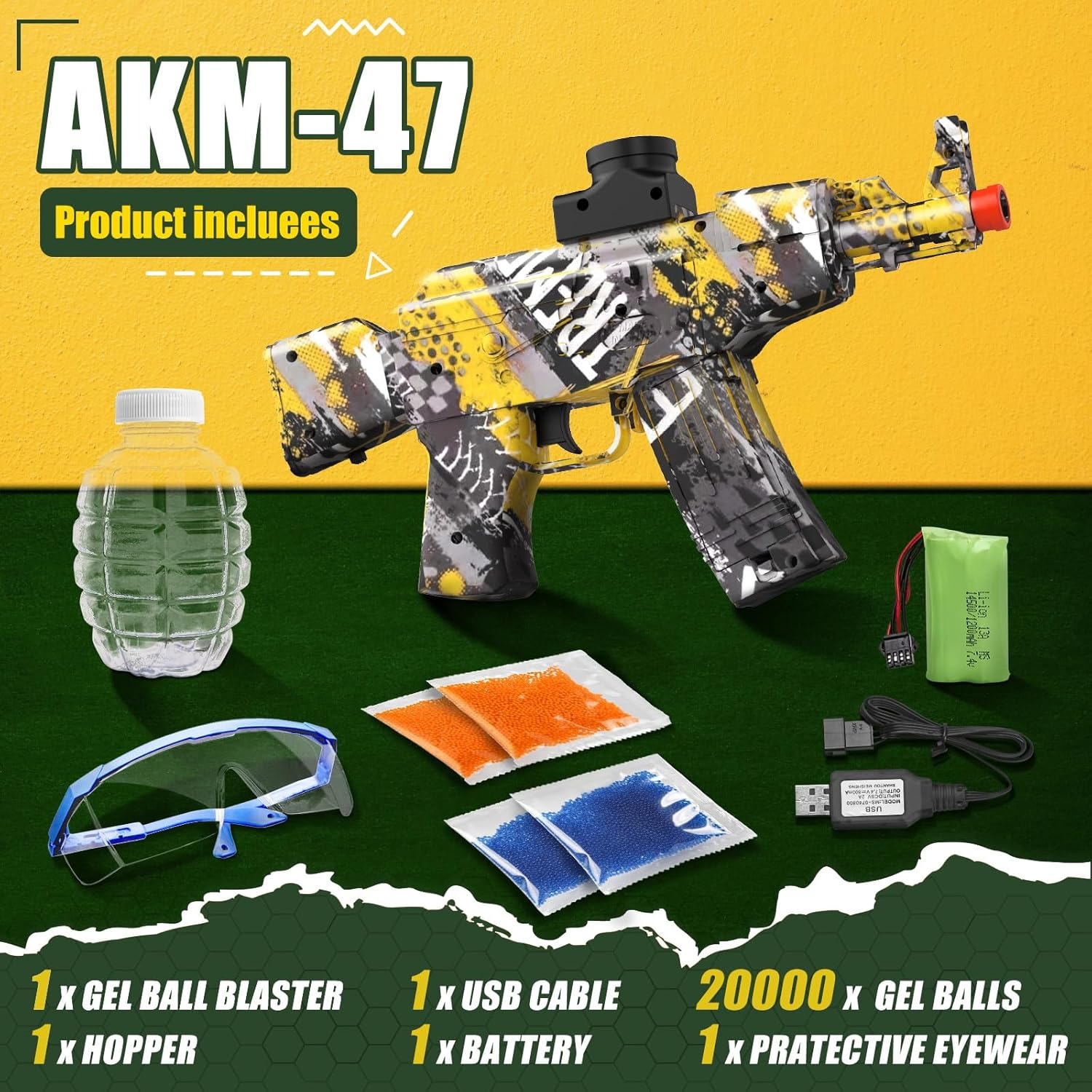 Ak47 Gel Blaster Rechargeable Electric Gun