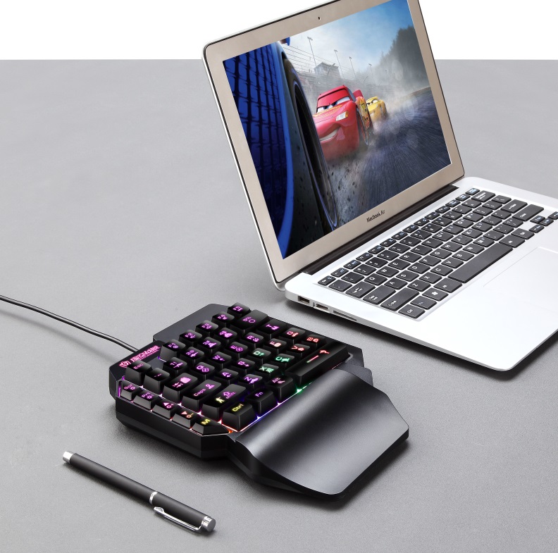 Mini Gaming Keyboard Mobile One-handed Wired Game Keypad for LOL PUBG ...