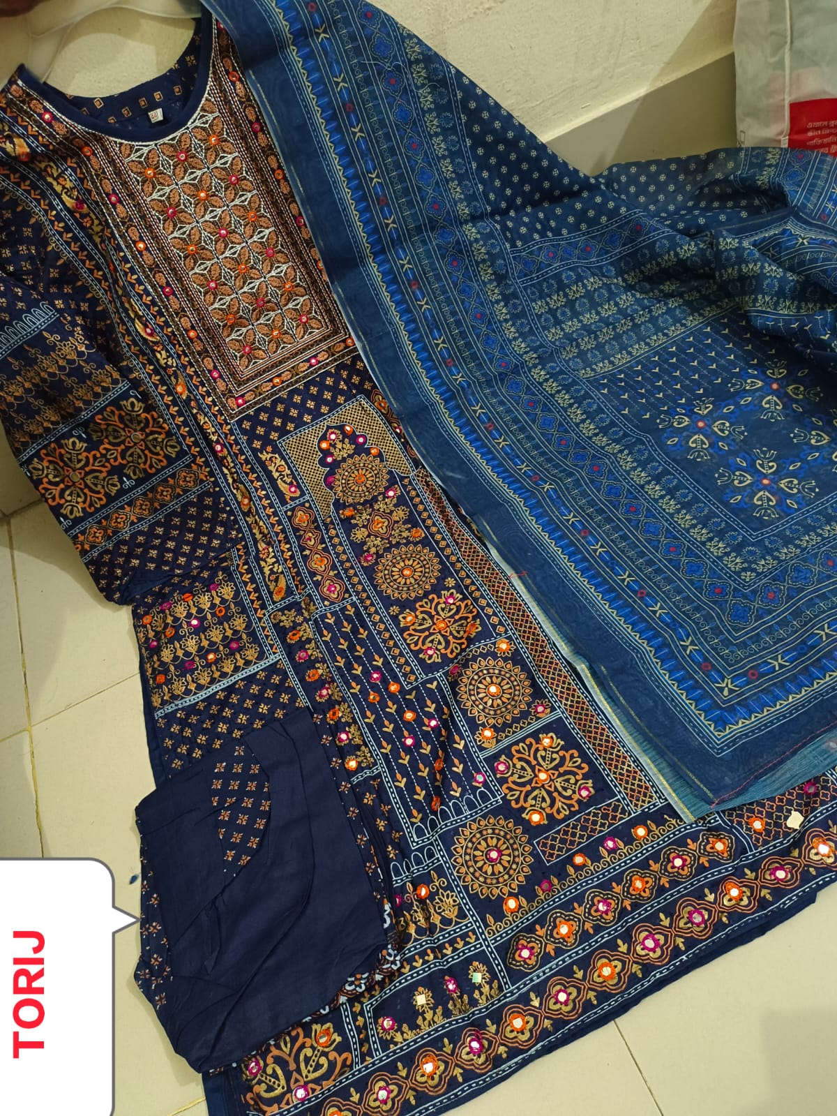 Pure AC Cotton Fabric High Quality Printed Three Piece