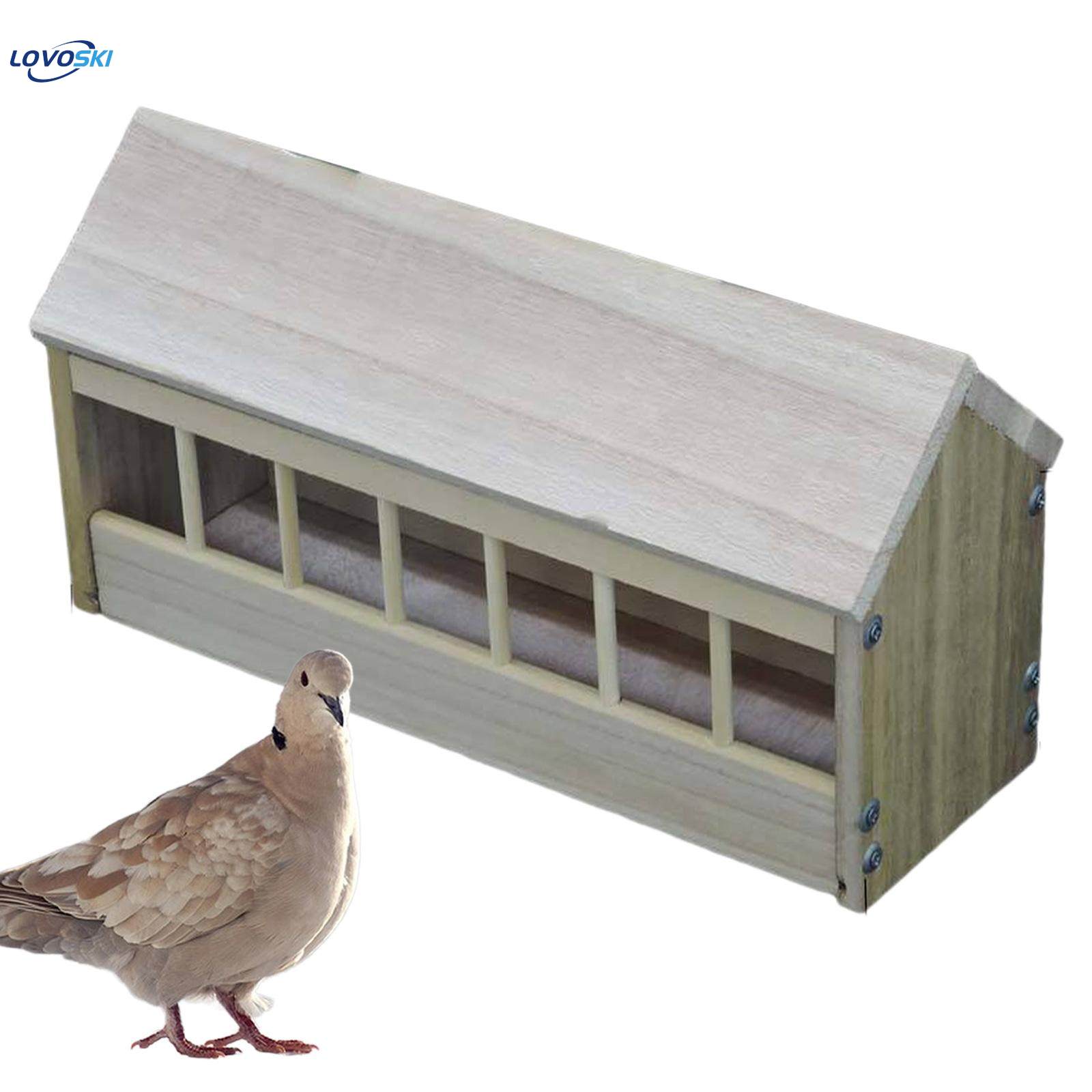 Pigeon Feeder Trough Less Waste Feeding Dish Wooden Chicken Feeder ...
