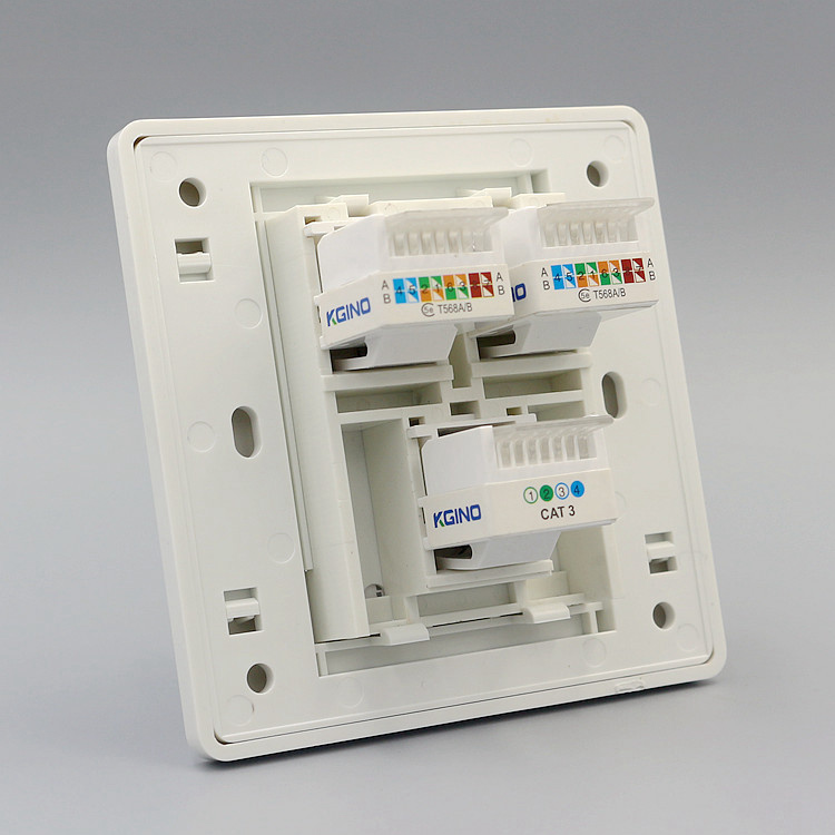 Wall Socket Dual Network LAN Cat5e RJ45 & RJ11 Cat3 Telephone Outlet ...
