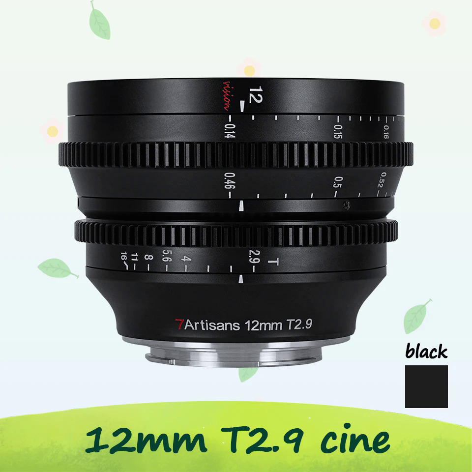 7artisans APS-C Frame 12mm T2.9 Ultra-wide Angle Large Aperture CF Cine ...