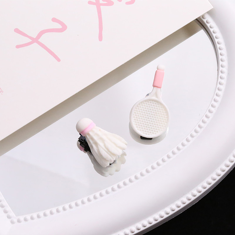 A Pair Badminton Racket Hair Clips Personalized Bangs Clip Kids Hair ...
