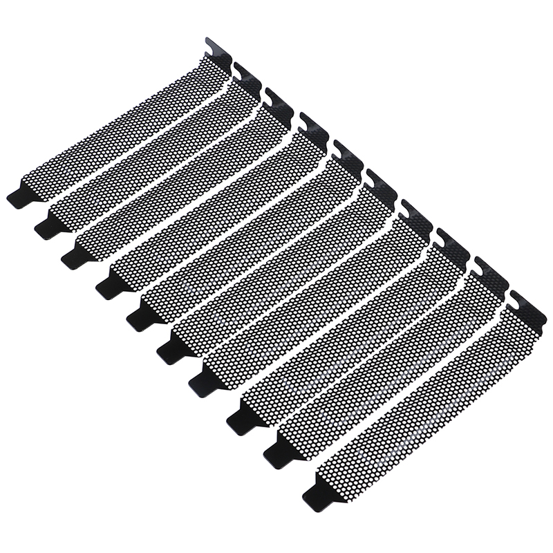 10Pcs New black PCI slot cover dust filter blanking plate hard steel ...