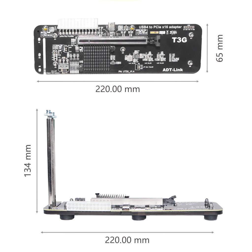 ADT-Link UT3G External Graphics Card USB4 to PCIe 4.0 x16 ADT-Link UT3G External Graphics Card USB4 to PCIe 4.0 x16