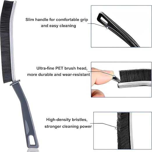 Hard-Bristled Crevice Cleaning Brush, Grout Cleaner Scrub Brush Deep ...